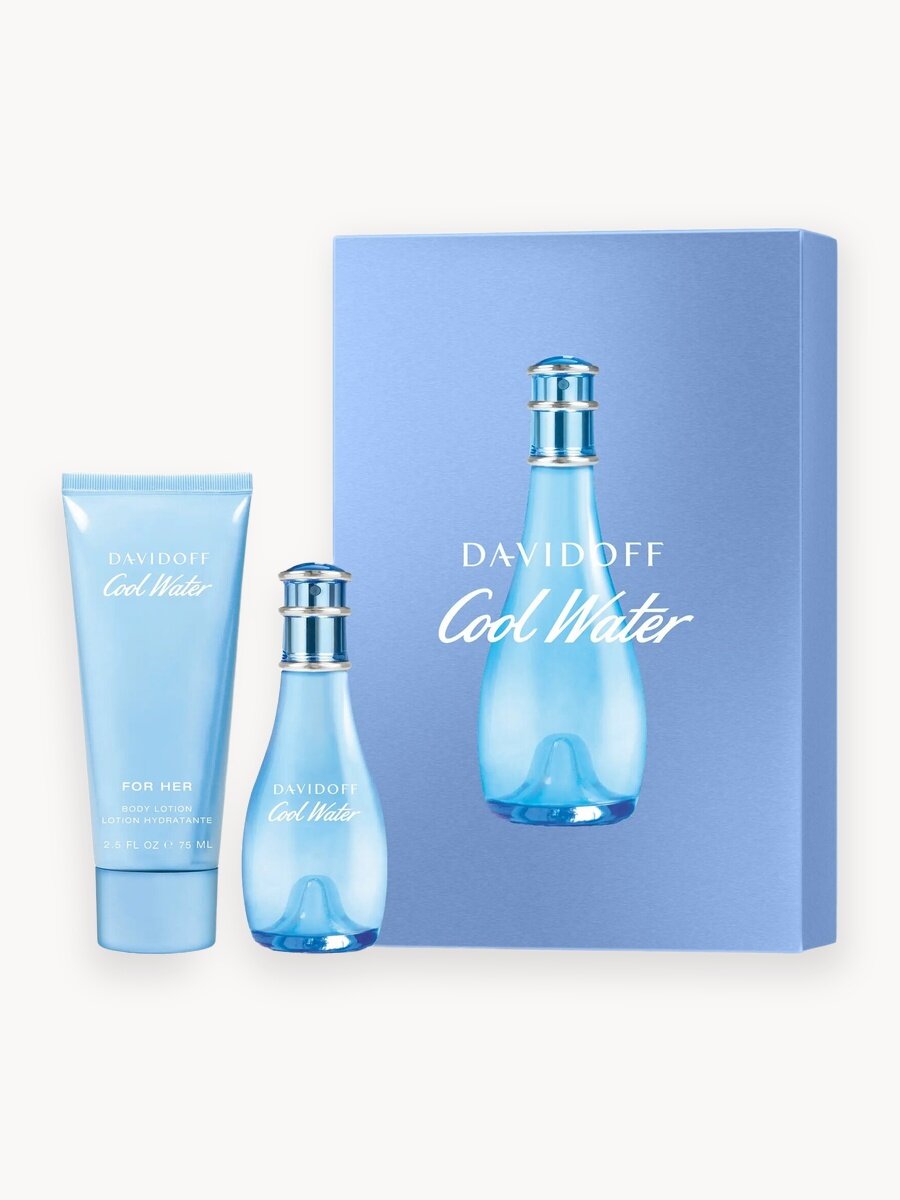 Подарочный набор Davidoff " Cool Water " — для женщин, 30 мл духи + 75 мл лосьон для тела