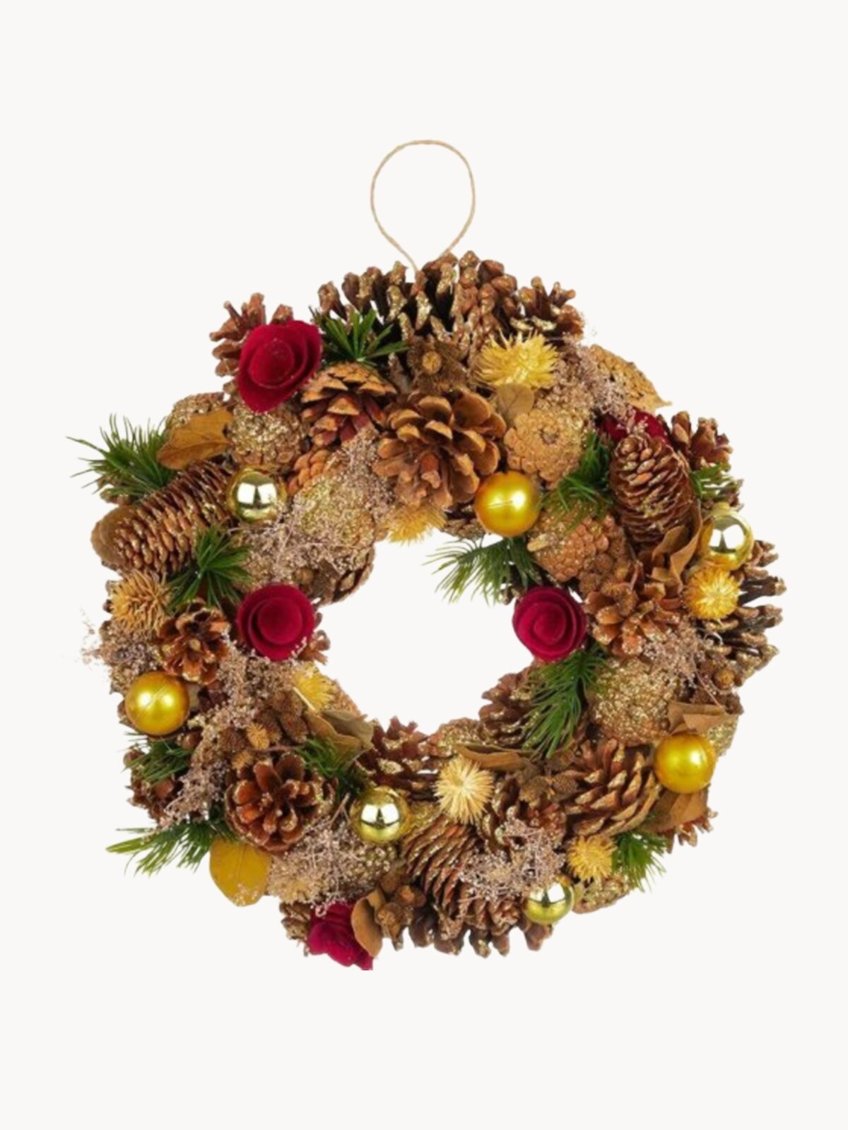 Новогоднее украшение венок Elan Gallery Зимняя сказка 34х34х8 см, с петелькой для подвешивания, круг