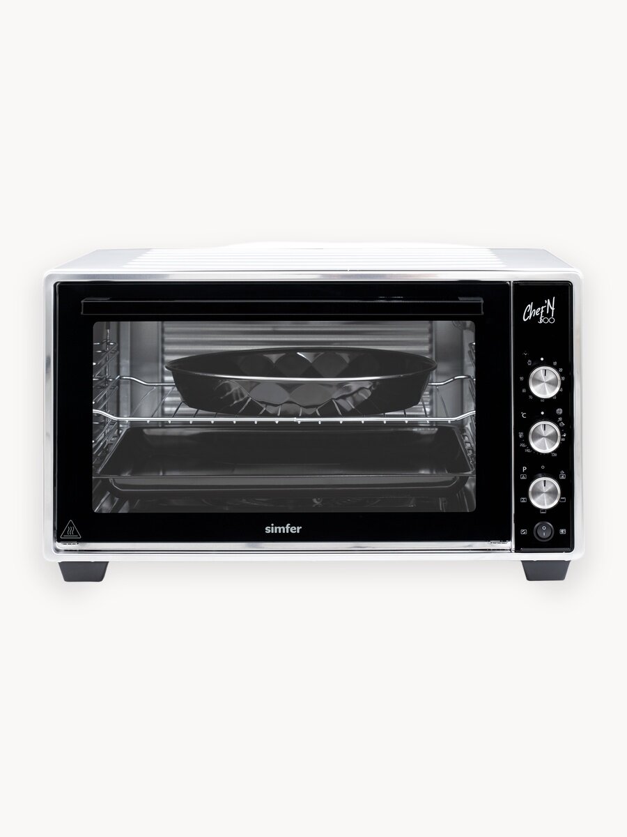 Духовой шкаф электрический Simfer настольный, 50л, 5 режимов, 1400 Вт, конвекция, таймер, вертел, 5 ЛЕТ гарантия