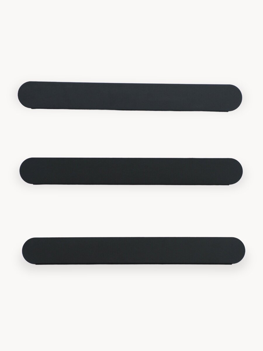 Набор полок металлических для ванной в стиле лофт ElectricLight 50,0х10,5. 3 полки. Черные.