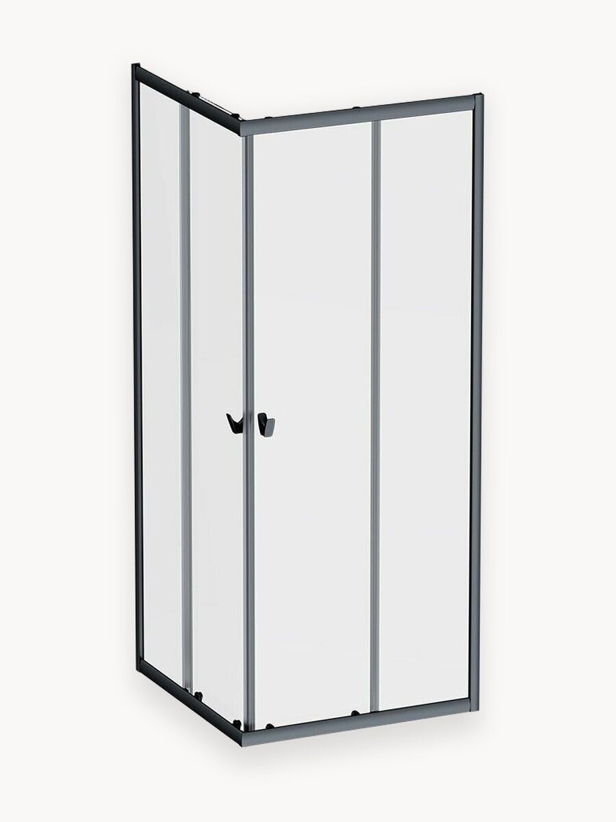 Душевой уголок AM.PM Sunny 80x80, душевое ограждение, без поддона, стекло прозрачное, профиль черный матовый