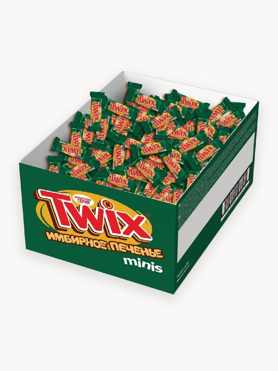 Конфеты шоколадные батончики Twix minis имбирное печенье, лимитированный подарочный набор с новогодним вкусом, 2.7 кг