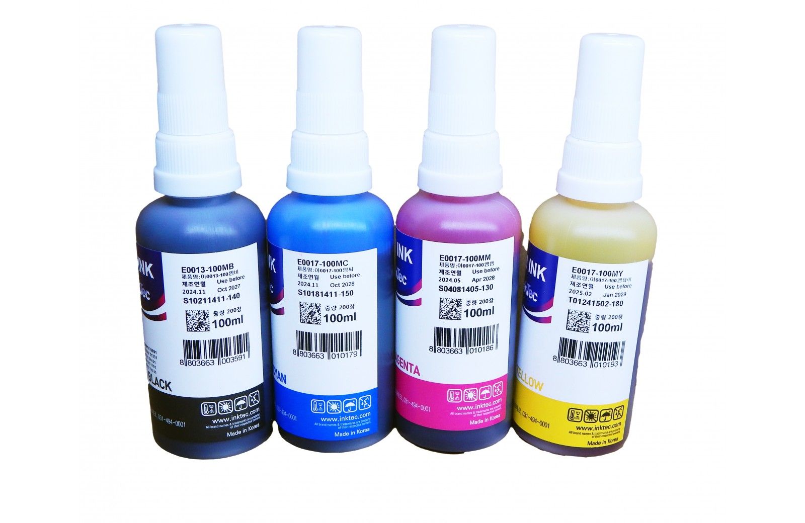 Комплект чернил InkTec E0013Bl+E0017 color 4 флакона по 100мл