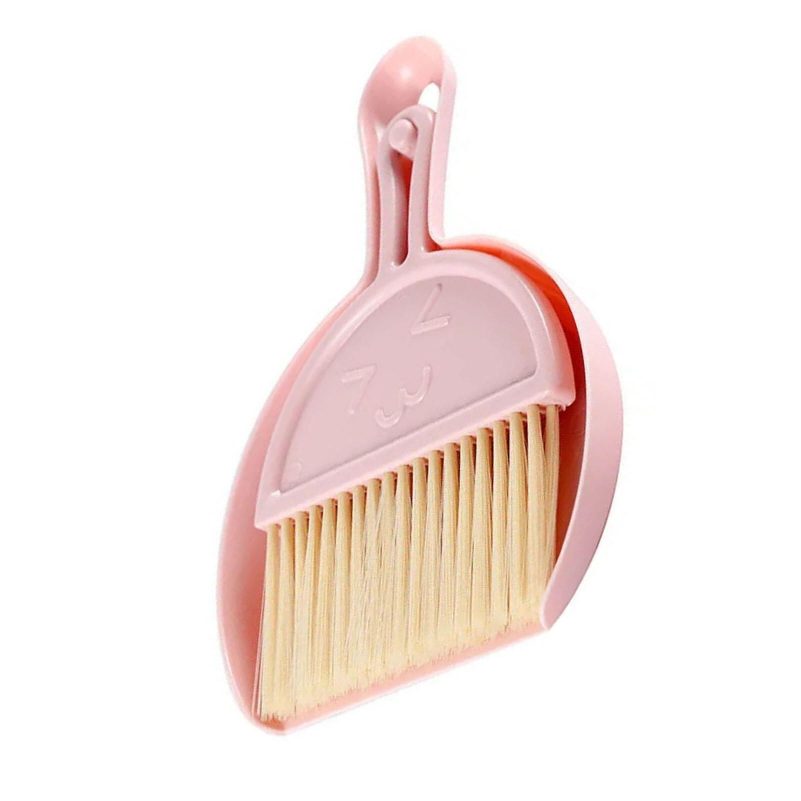 Мини-веник, набор совков для мусора, пластиковый ручной инструмент для эффективной очистки, портативный крошечный совок для мусора для настольного офиса, розовый