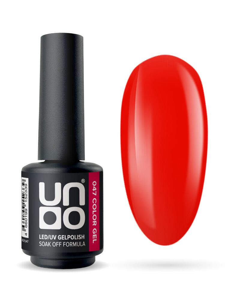 Гель-лак UNO "Real Red", 047 Маковый красный - Poppy Red, 8 г