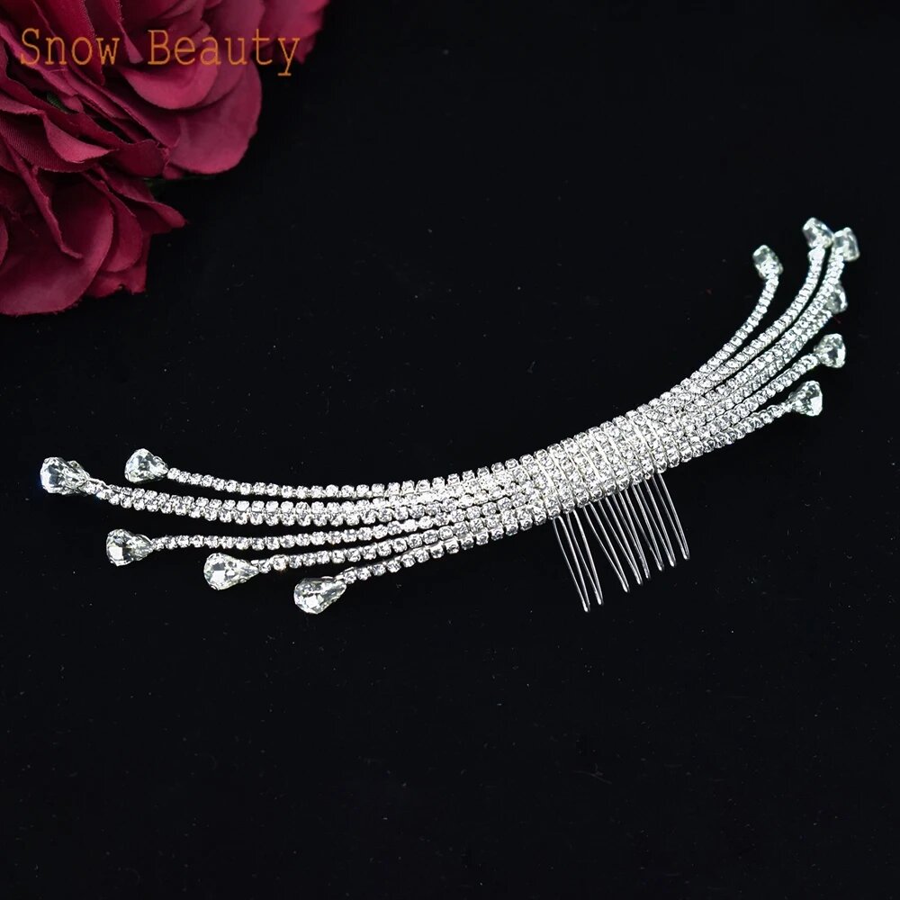 DZ038 Свадебные аксессуары для волос ручной работы со стразами, свадебная повязка на голову с кристаллами, свадебные головные уборы для невесты и подружек невесты, тиара