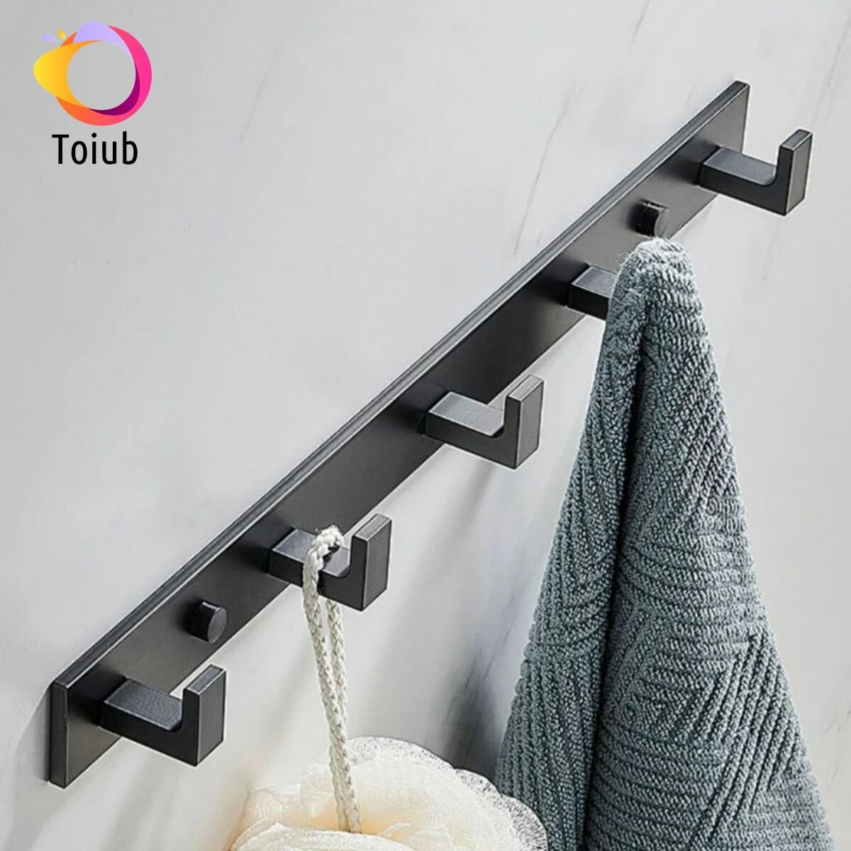 Вешалка для полотенец с крючком в ванной комнате, Идеально подходит для хранения вещей в Небольшой Ванной Комнате