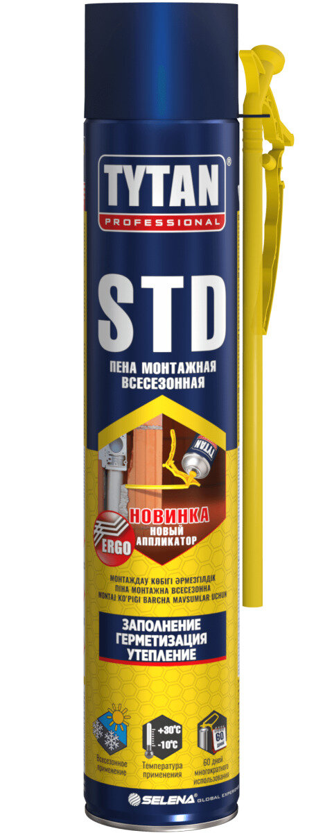 Tytan Professional пена монтажная бытовая всесезонная STD эрго 750 мл