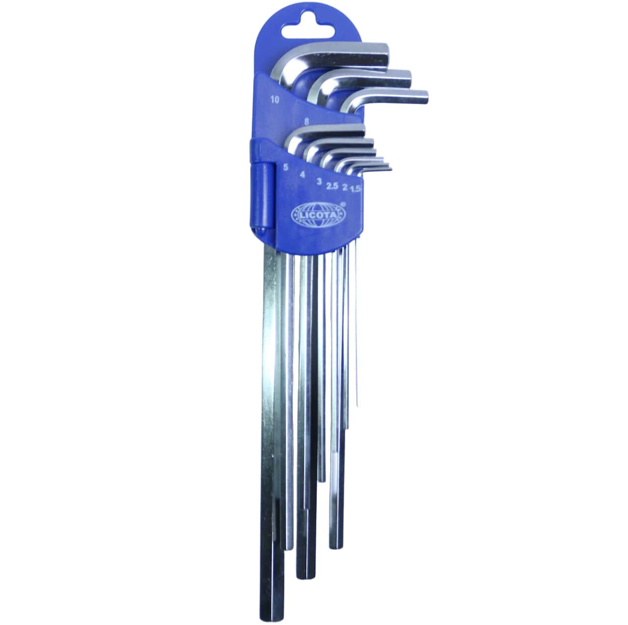 Licota 2HW30091DPM Набор шестигранников угловых экстрадлинных 9 пр. 1,5-10 мм