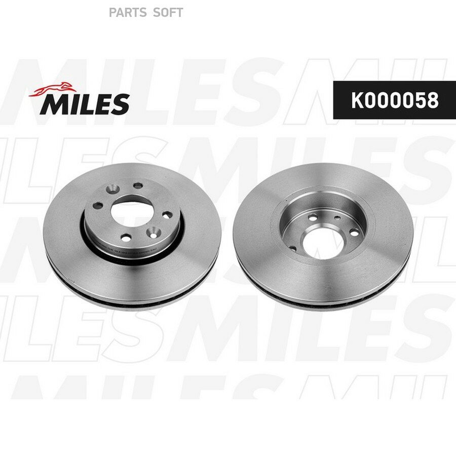 MILES Диск тормозной LADA LARGUS/VESTA/NISSAN NOTE 06-/RENAULT MEGANE II перед. вент.