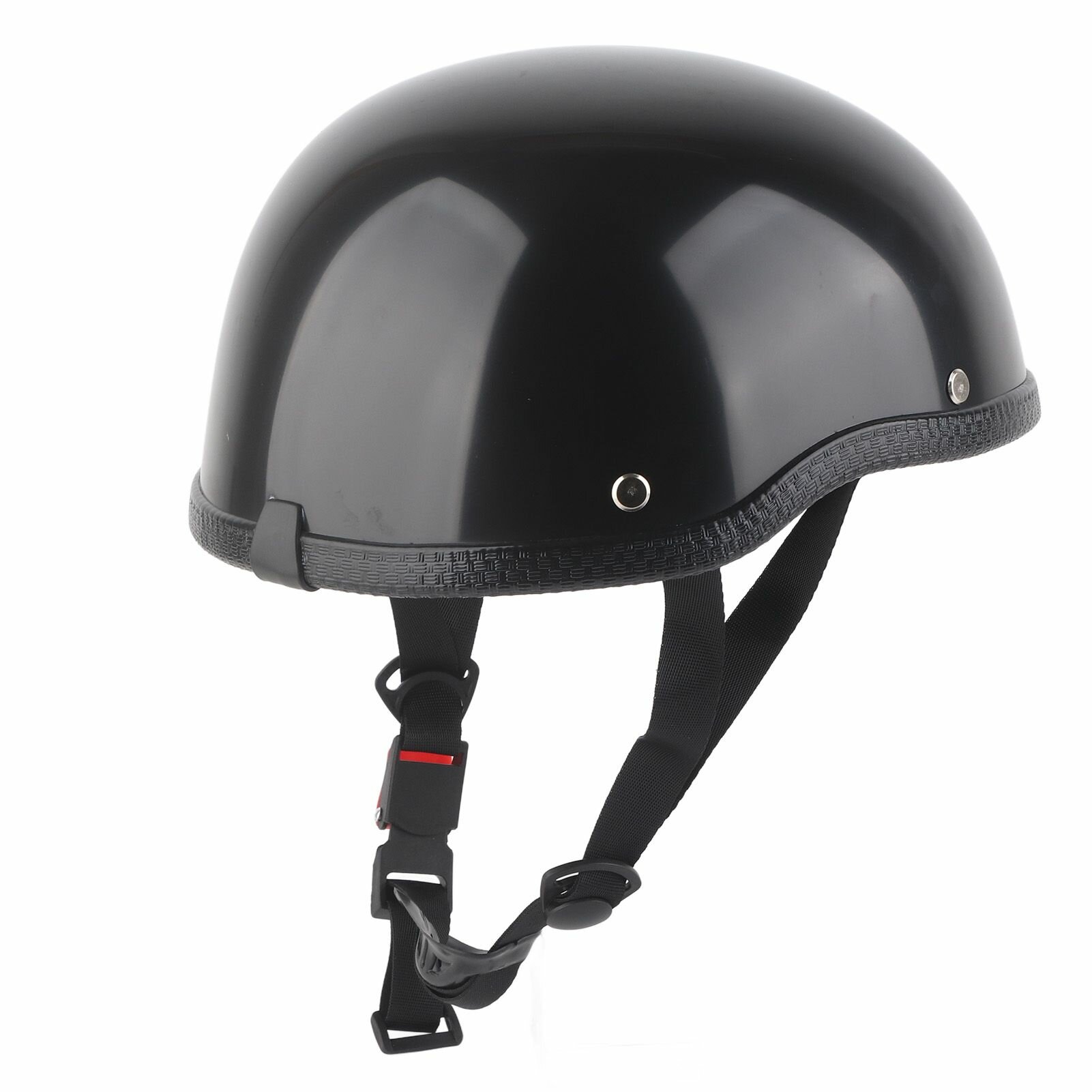 Винтажный глянцевый черный мотоциклетный шлем-полулица для мужчин и женщин, прочный стекловолоконный шлем, легкая и прочная защитная экипировка