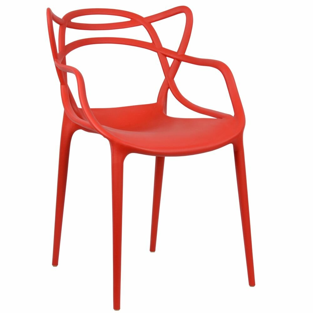 Стул Masters STOOL MARKET красный, пластик, твердое сиденье, с подлокотниками