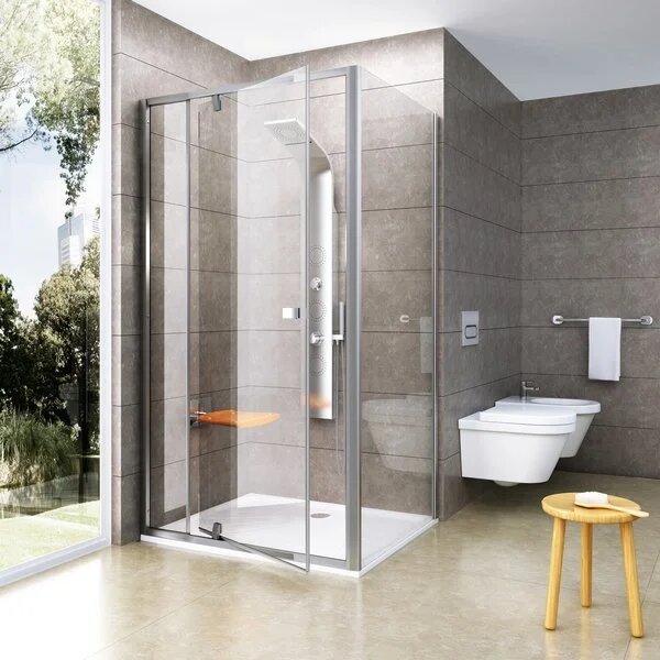 Душевой уголок Ravak Pivot PDOP2 без поддона, стеклянный, 110x90, с профилем сатин, с распашными дверями, прямоугольный