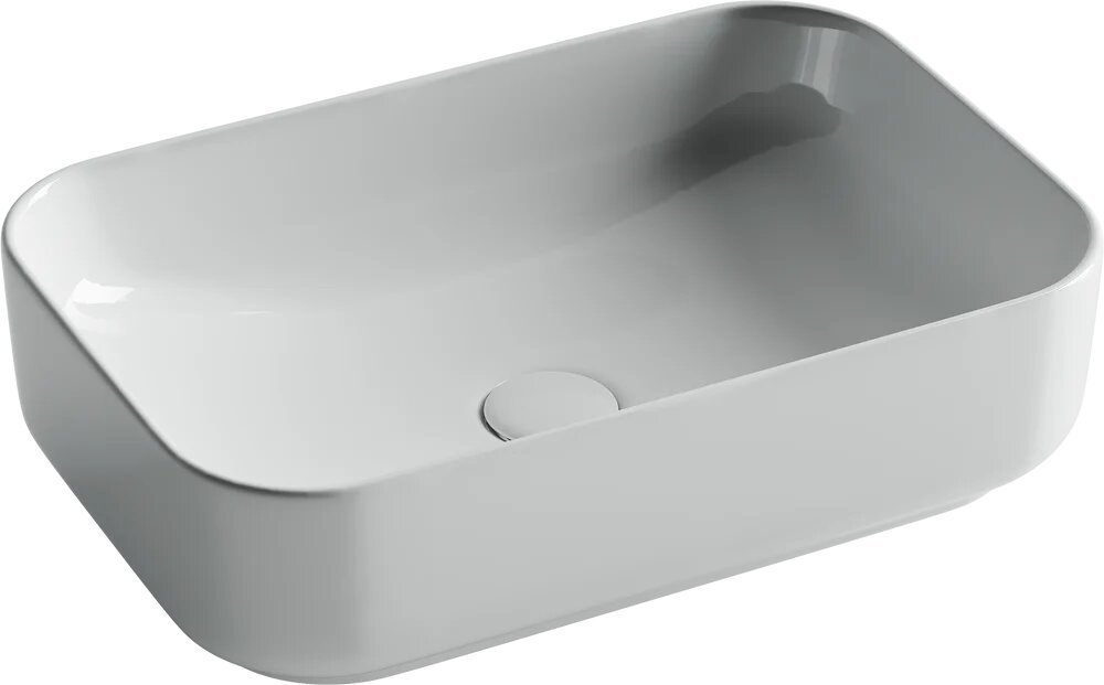 Накладная раковина Ceramicanova Element CN5043 51 фарфоровая, без отверстия под смеситель, раковина для ванной, 51 см, прямоугольная, белая