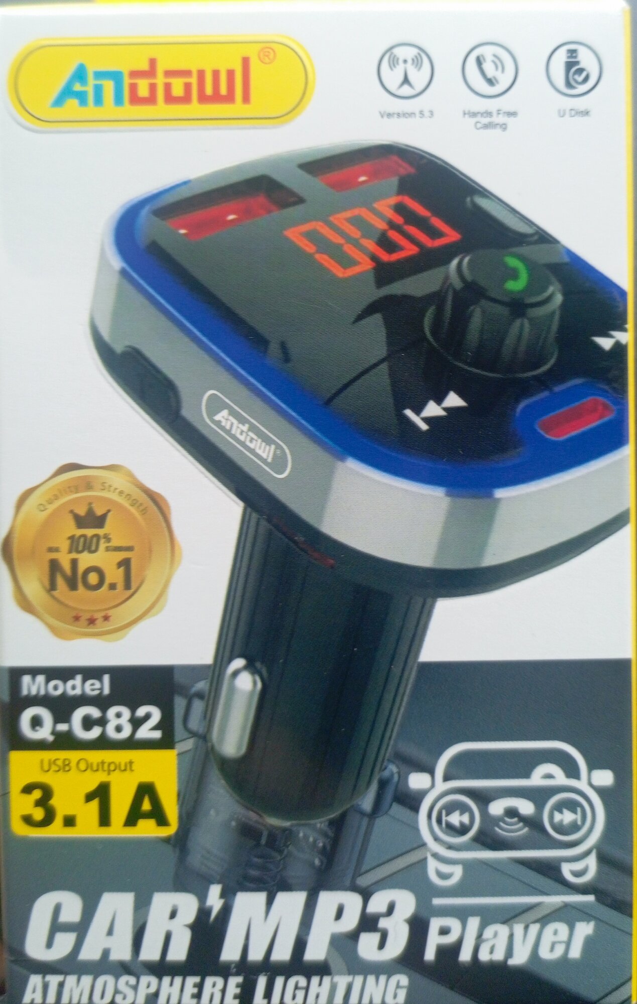 Трансмиттер Andowl Q-C82 Bluetooth, Wi-Fi адаптор, Hands free