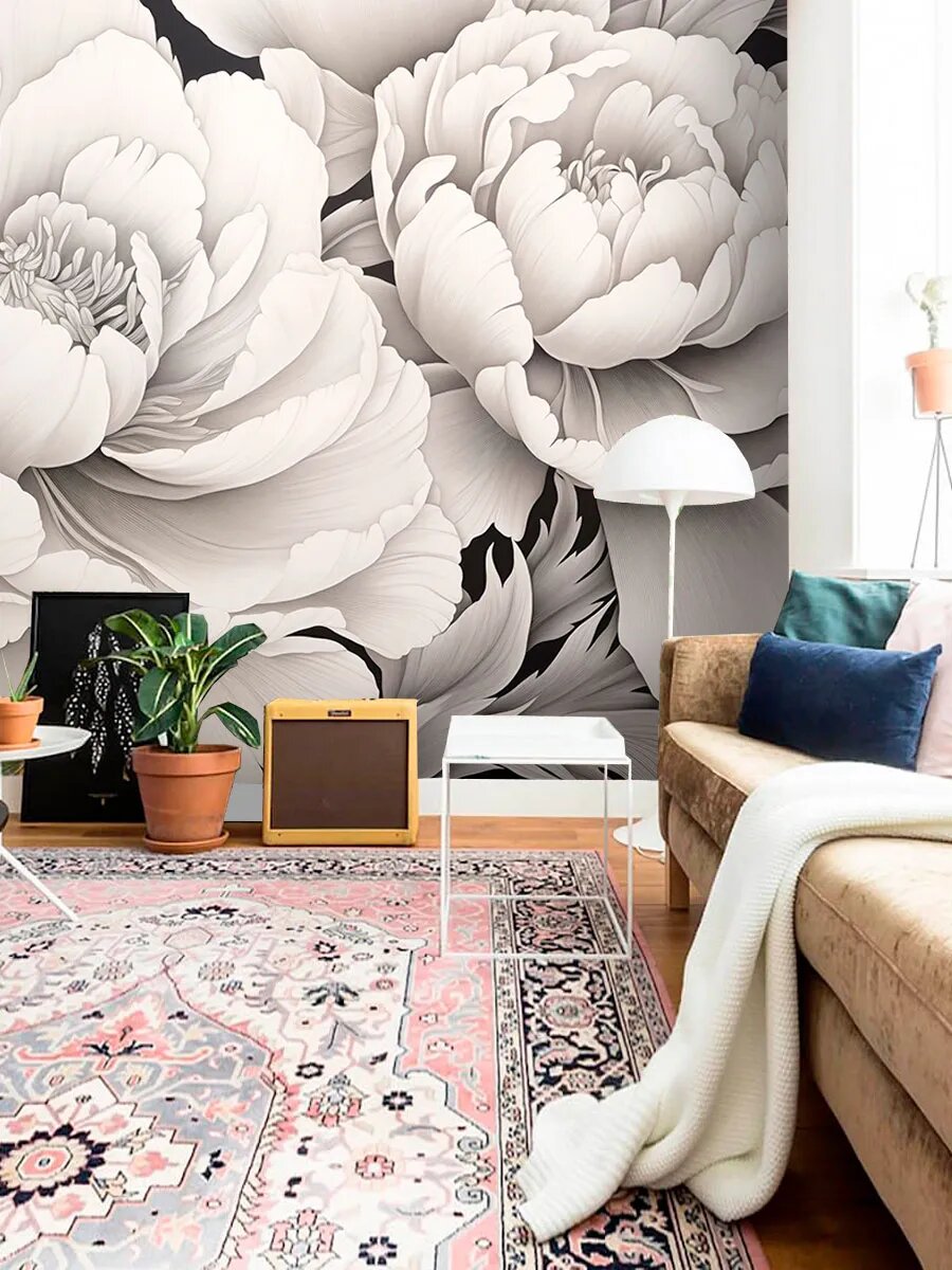 Фотообои флизелиновые Цветы пионы 300х270 см