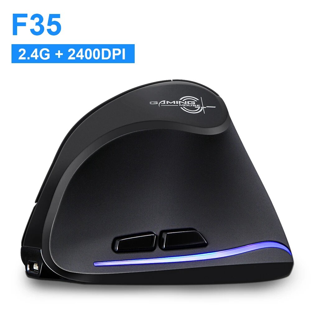 Беспроводная вертикальная мышь Lefon F35 2.4G 2400DPI, черная