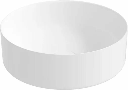 Накладная раковина IDDIS Ray RAYWM03i27 36 накладная, без отверстия под смеситель, фарфоровая, круглая, раковина для ванной, белая, матовая