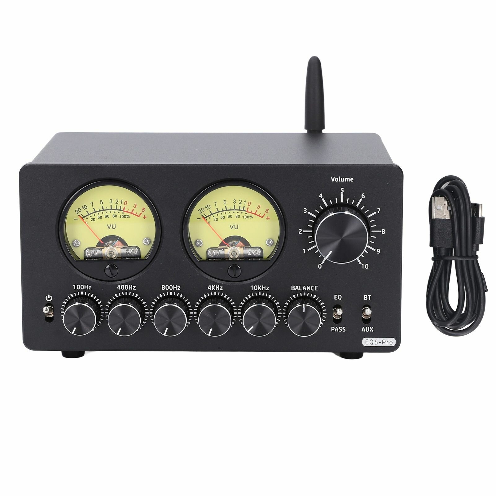 5-полосный эквалайзер, Bluetooth 5.0, алюминиевый корпус, с VU-метром