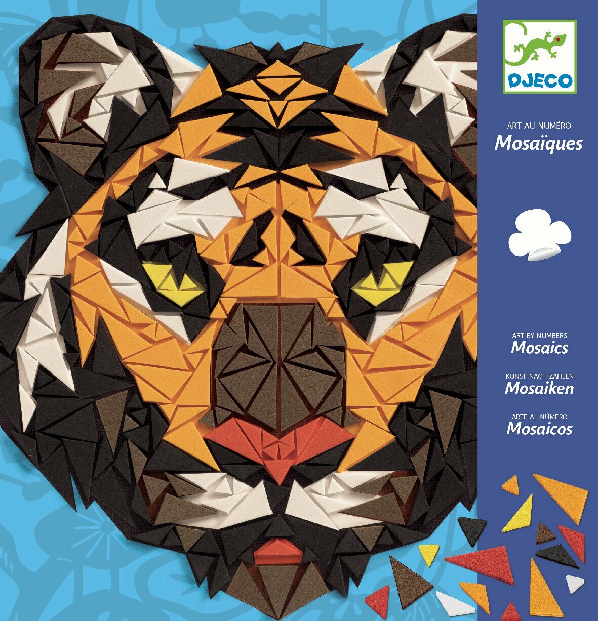 Мозаика DJECO Хан 08887, самоклеющаяся, 2 картинки, 7 лет, голубая, зеленая, коричневая