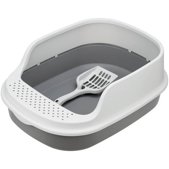 Лоток для кошек Idea ля-мурр 480х355мм с высоким бортом + (совок) М 1834 Смоки