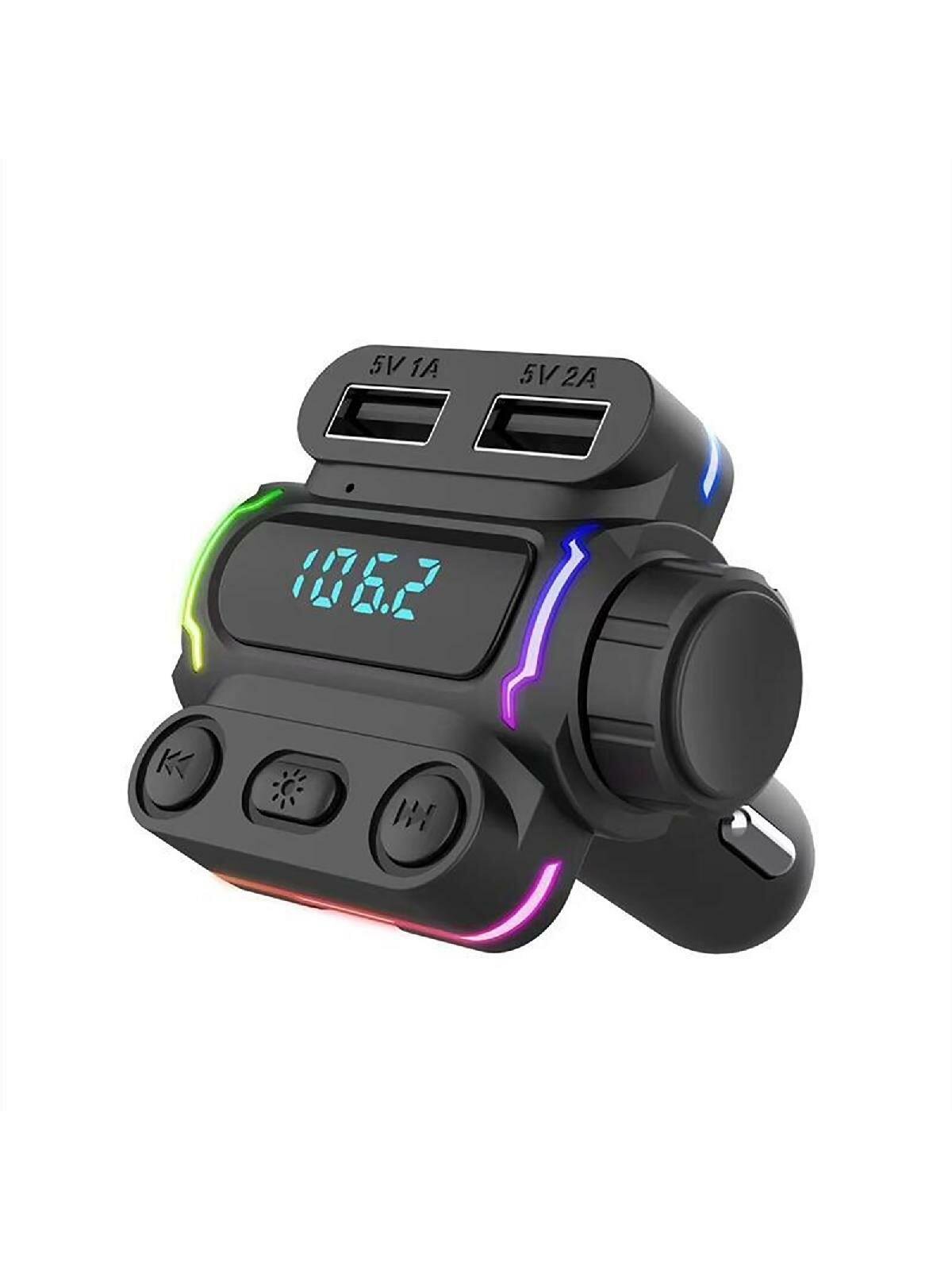 P7 Wireless Car Charger Bluetooth-compatibleLCD FM Transmitter Dual USB Handfree Car Charging MP3 Music TF U Disk Player