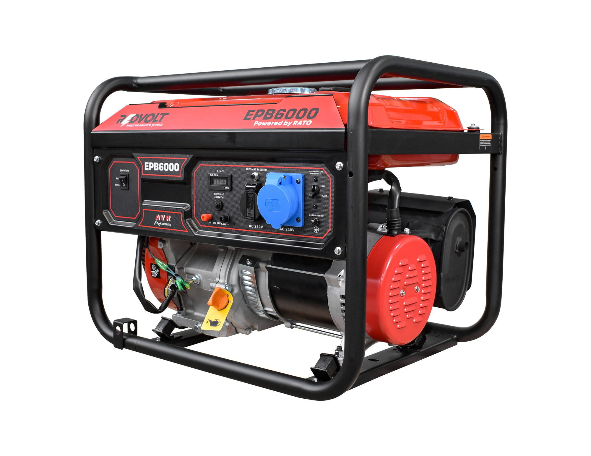 Бензогенератор REDVOLT EPB6000 ( 6кВт; ручной запуск; однофазный)