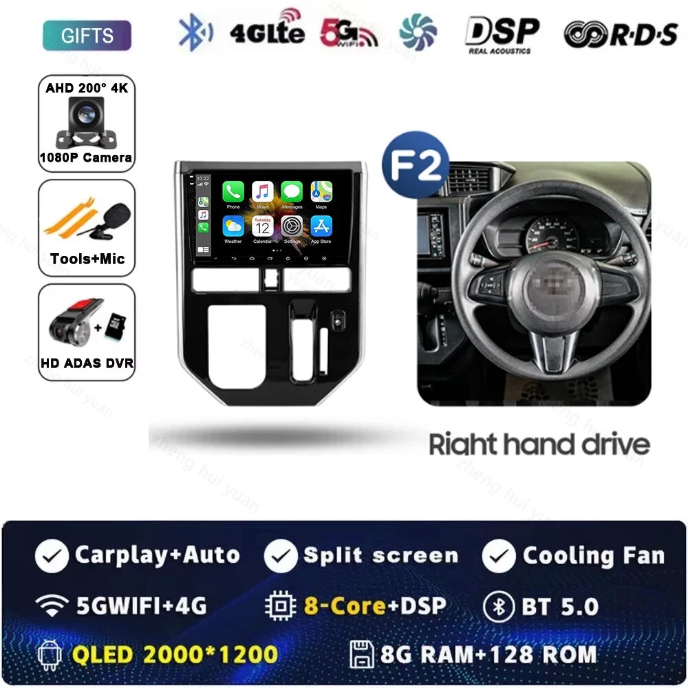 Для Toyota Tank Roomy 2016-2023 Android 15 12 + 256 ГБ 4G WIFI Автомобильный 2K 8G-128G CAM DVR