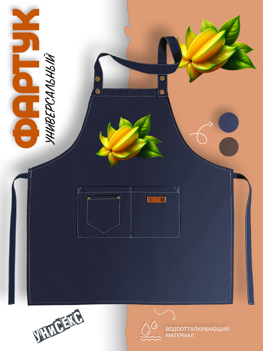 Фартук кухонный карамбола уневерсальный с принтом поварской для кухни