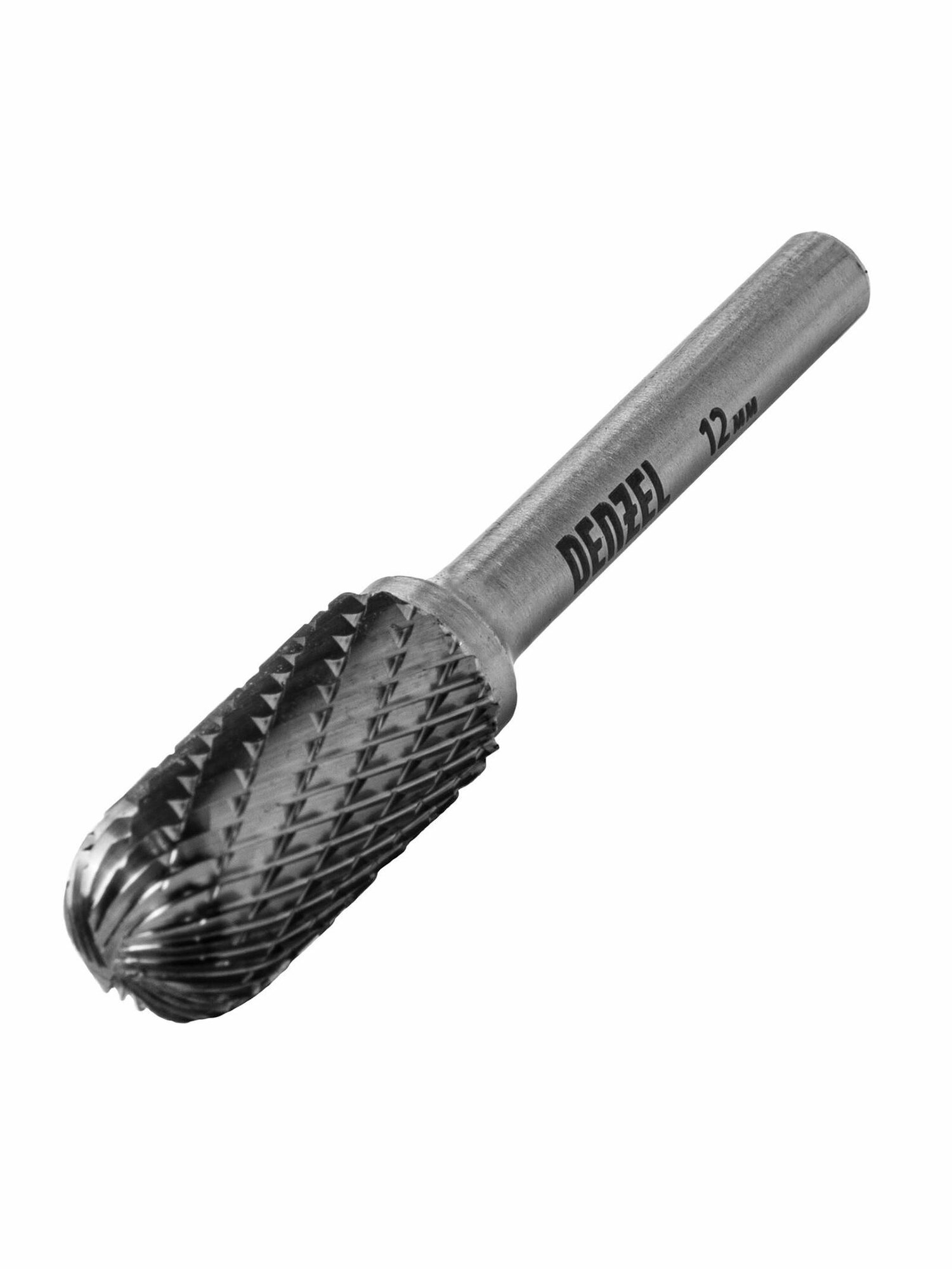 Борфреза по металлу твердосплавная, цилиндрическая закругленная, тип-С, 12 мм, Denzel 72019