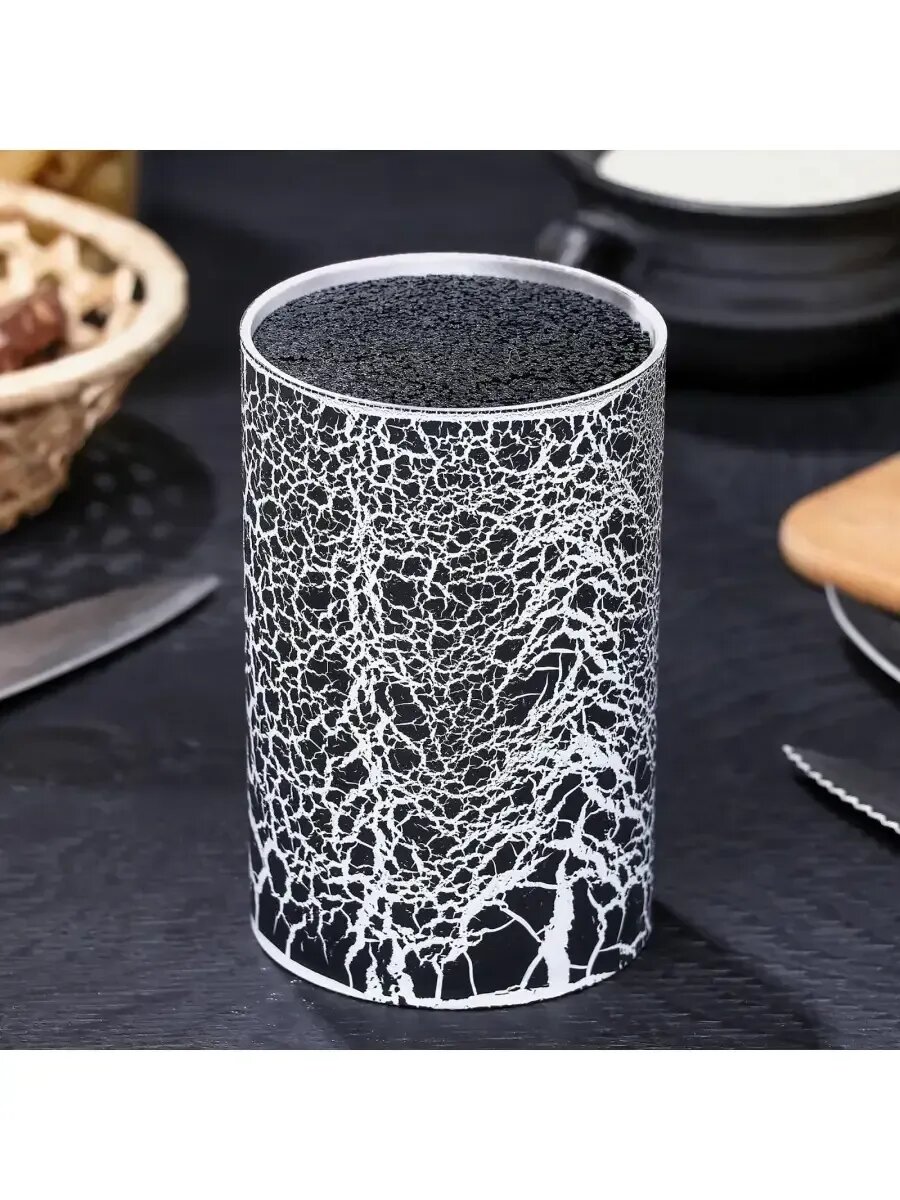 Подставка кухонная для ножей "Черный разлом" 14х9 см