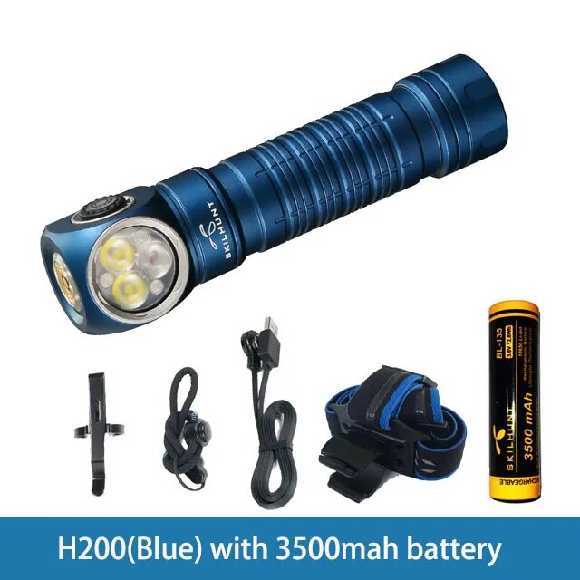 SKILHUNT H200 налобный фонарь красный/белый 18650 Cool white 6500K, H200(Blue) with BAT