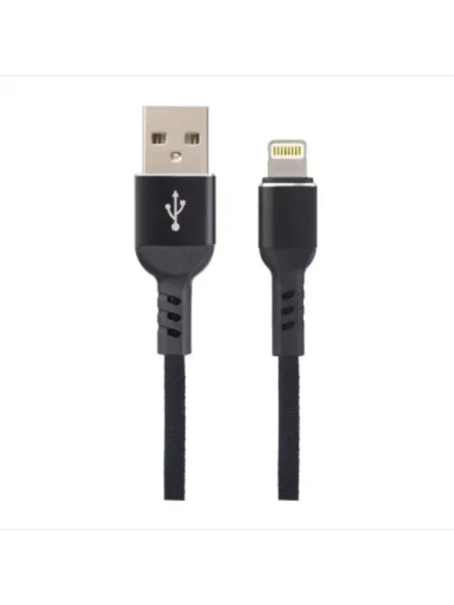Кабель для подключения (I4316) USB A- Lightning, черный,1 м