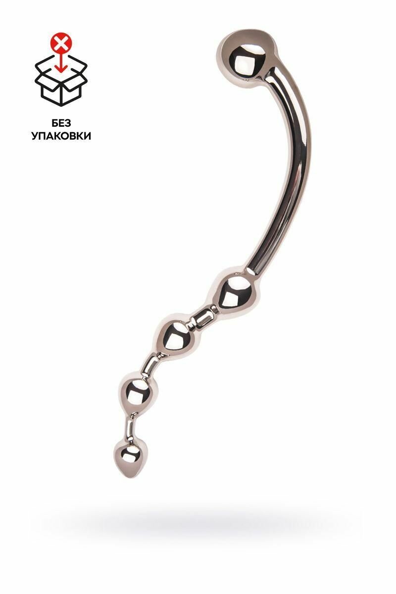 Анальная втулка-крюк, металл, серебряная, 30 см, 3 см, 360 гр (в мешочке)