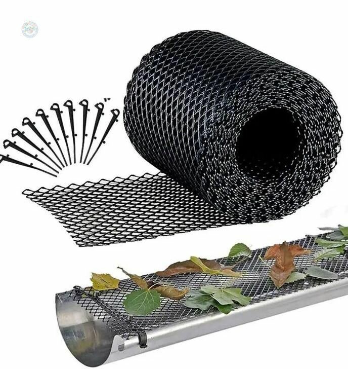 Сетка для водостока от листьев, пластиковая решетка-рулон для желоба, защита от засора крыши и фундамента,18*800cm