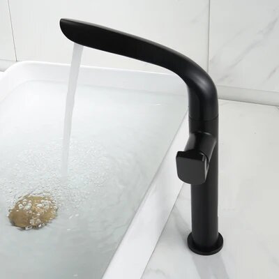 Кран для раковины Tuqiu Brushed Gold Basin Faucet из латунья Кран для ванной комнаты Смесительный кран Золотой кран для раковины Одно ручку Горячий и холодный кран для умывальника