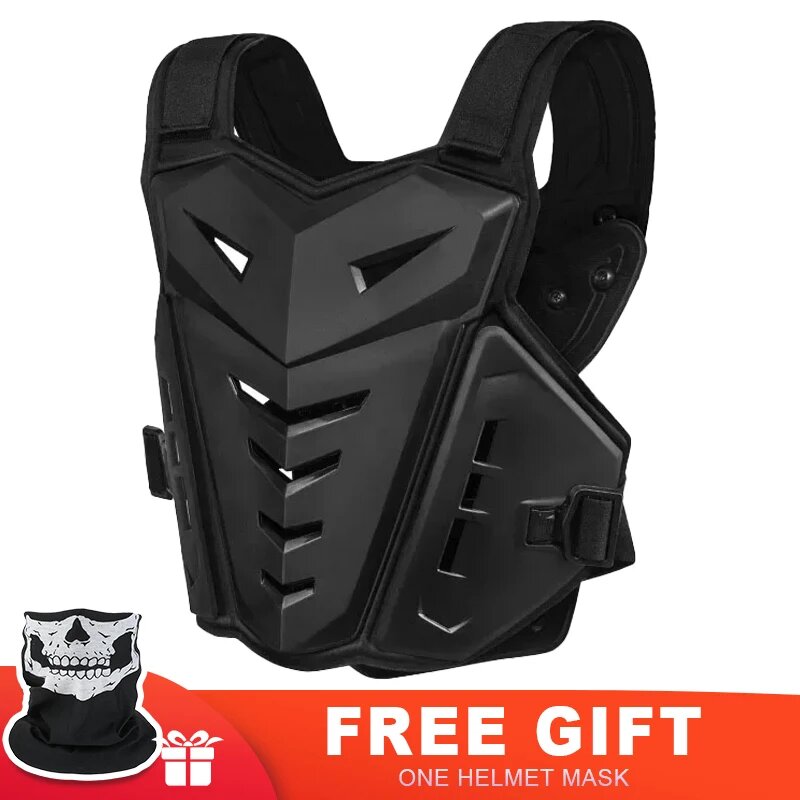 Мотоциклетный бронежилет для защиты тела, езда на велосипеде по бездорожью, гонки на велосипеде, лыжах, мотокросс, защита груди для взрослых и детей, Черный