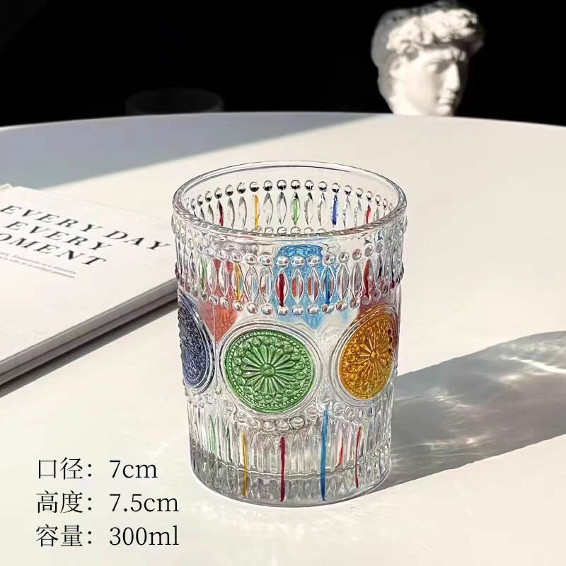 Цветной стеклянный стакан, нерегулярный цветной блок, стакан для воды, стакан для холодных напитков, стакан для сока, летний домашний радужный стакан для питья