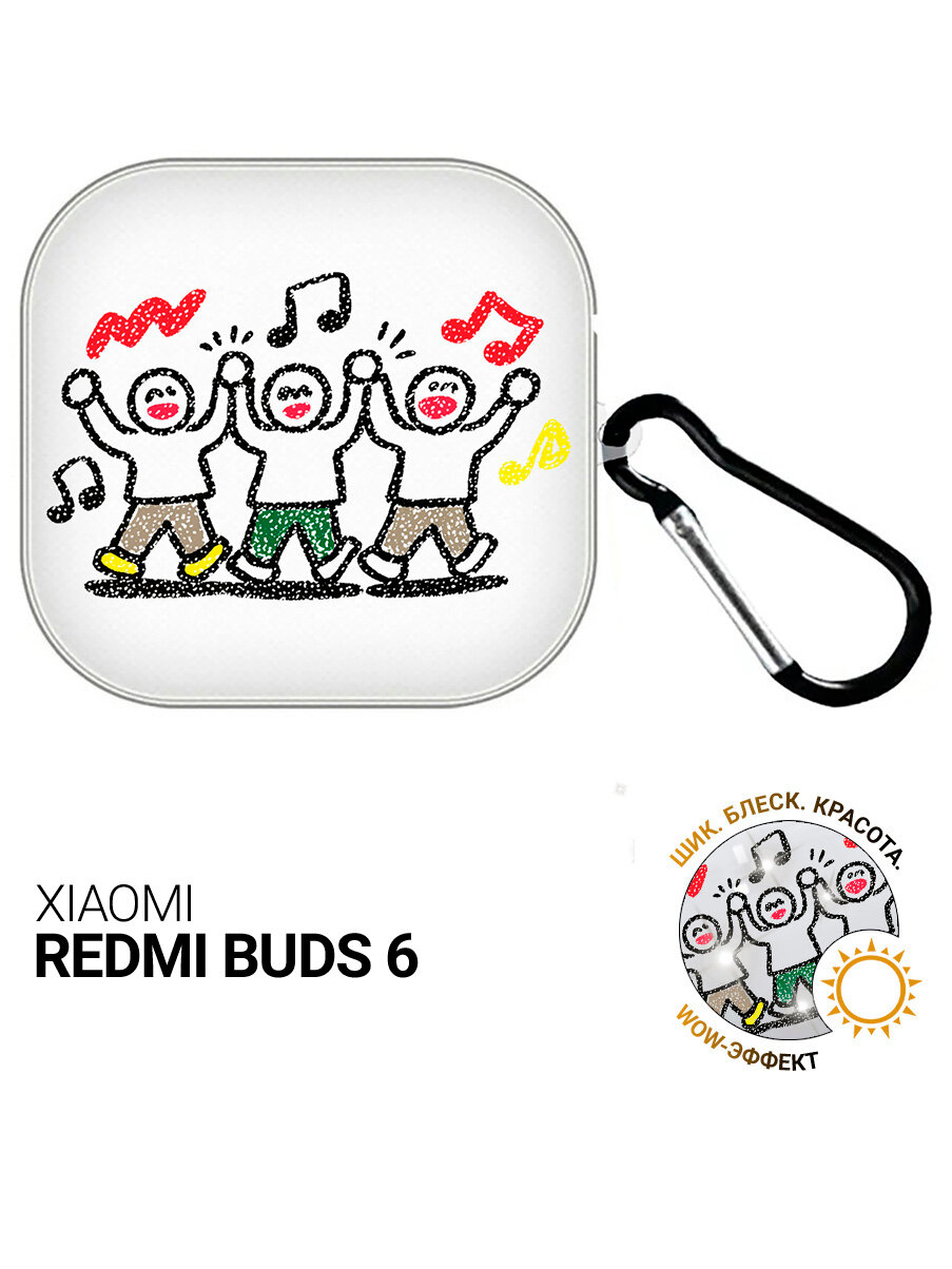 Чехол на Xiaomi Redmi Buds 6 с принтом Ритм жизни, hst