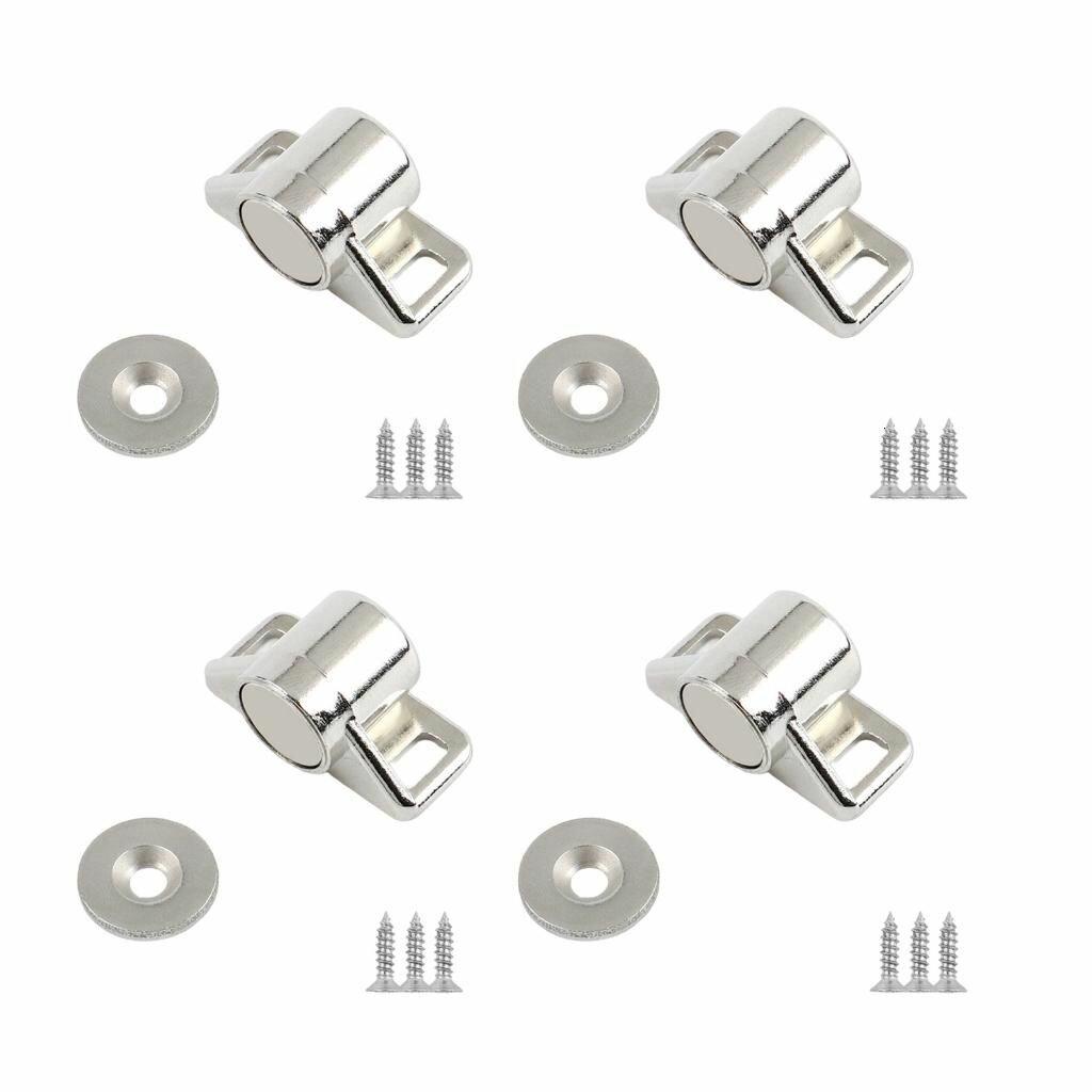 Магнитные защелки для дверцы шкафа из 4шт сверхпрочных сплавов цинка, Доводчик для шкафов с магнитным креплением