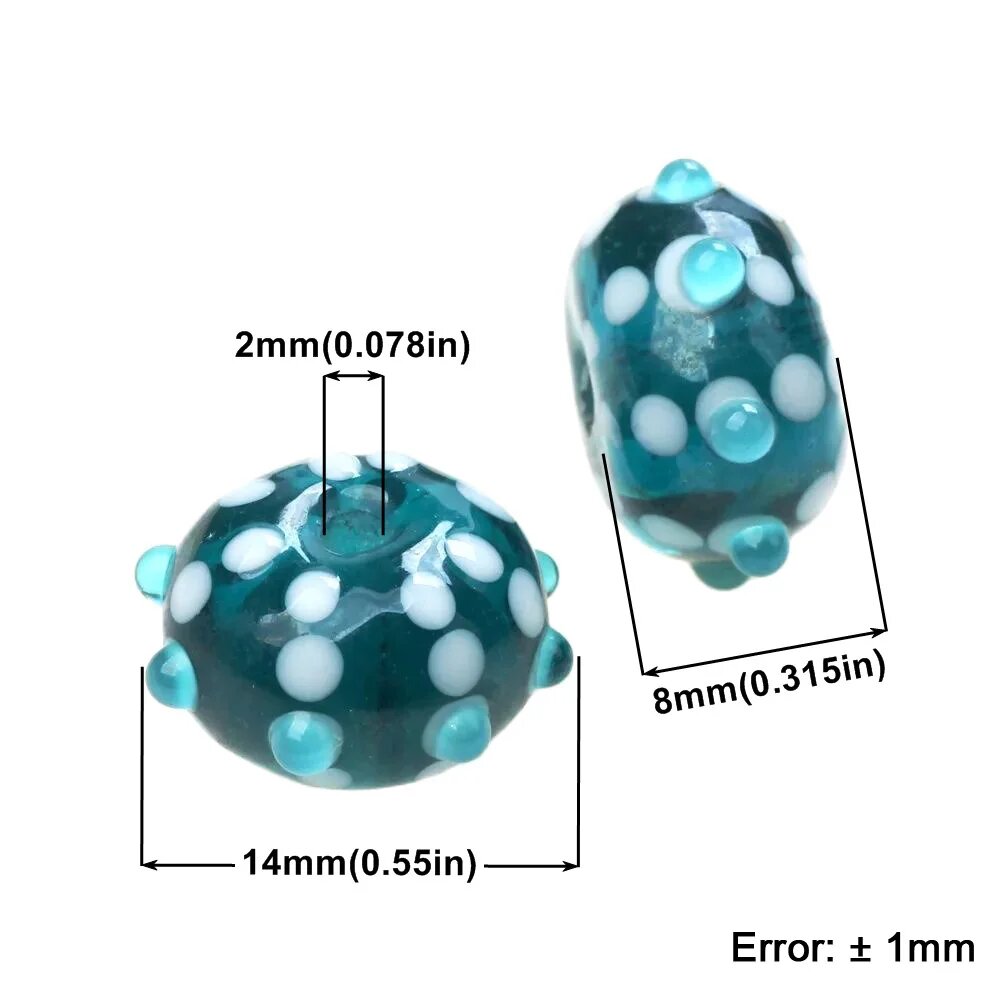 OLINGART Лэмпворк бусины 2 шт. Павлин синий/зеленый Green Blue 07 2PCS