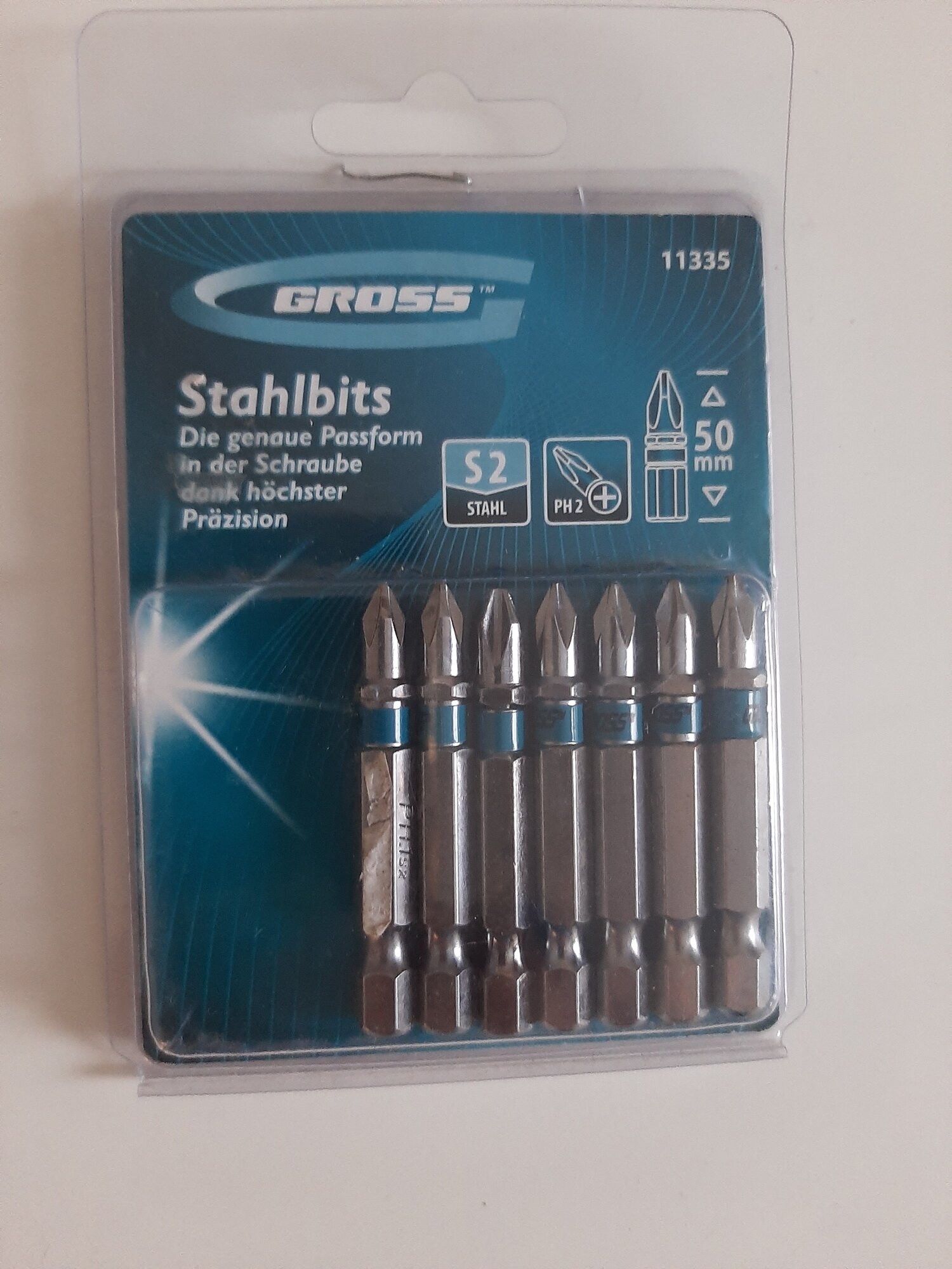Бита GROSS РН 2 длина 50 мм, арт. 11355, в упаковке 7 штук.