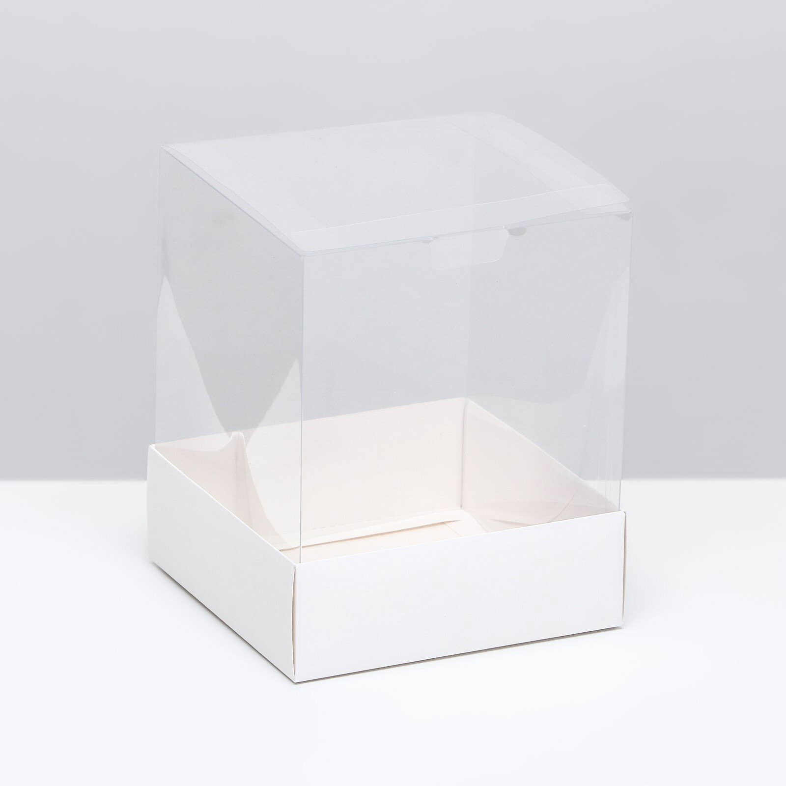 Коробка для пирожных, белый, 14.5x14.5x17.5 см Кондитерская упаковка, 5 шт.