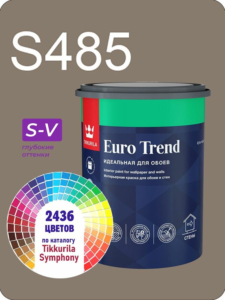 Краска для обоев Tikkurila Euro Trend 0,9л. глубокие оттенки S485