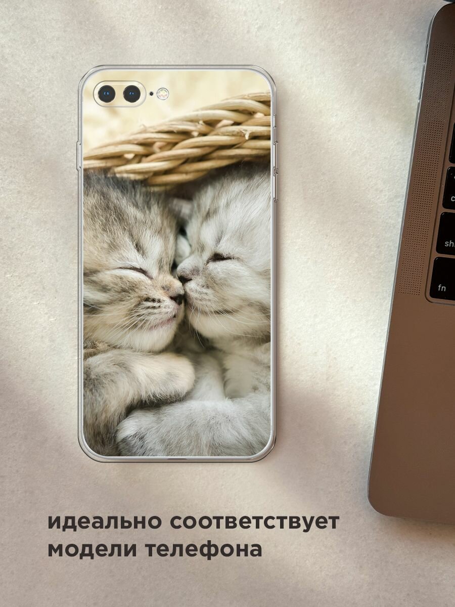 Чехол на Apple iPhone 7 Plus / Айфон 7 Плюс с принтом "Милые котята" — фото 1