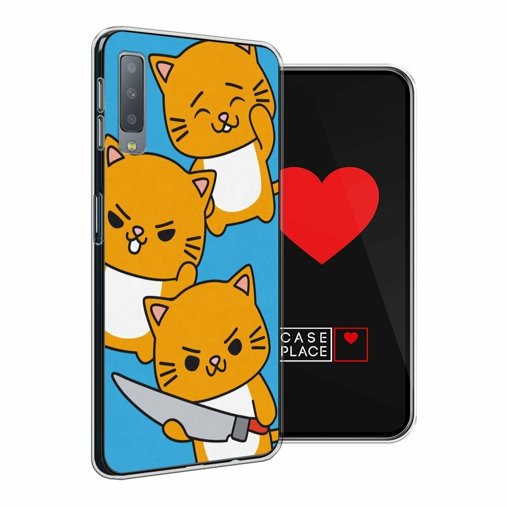 Чехол на Samsung Galaxy A7 2018 / Самсунг Галакси А7 2018 с принтом "Опасные котики" — фото 1