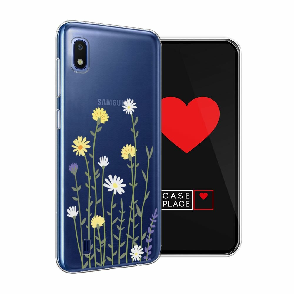 Чехол на Samsung Galaxy A10 / Самсунг Галакси А10 с принтом "Пучок полевых цветов", прозрачный — фото 1