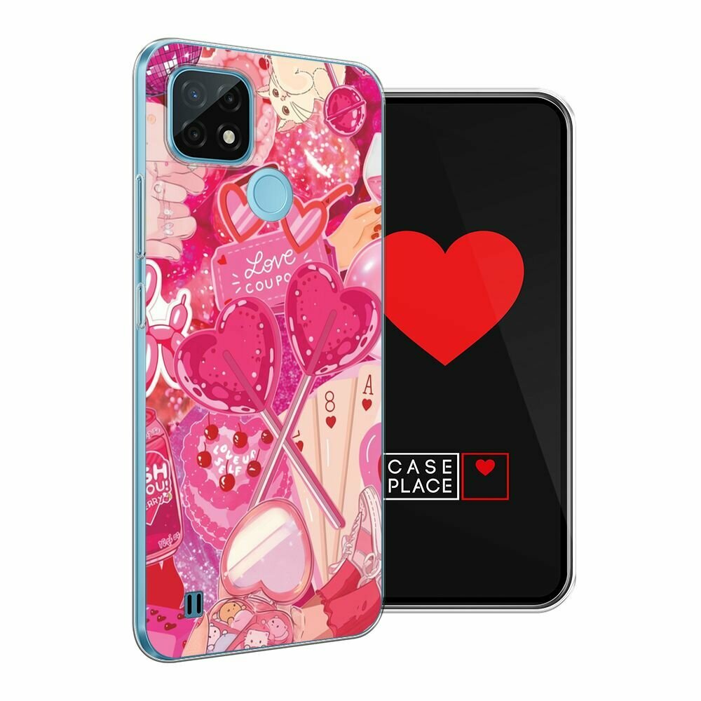 Чехол на Realme C21 / Реалми С21 с принтом "Love coupon - 14 февраля" — фото 1