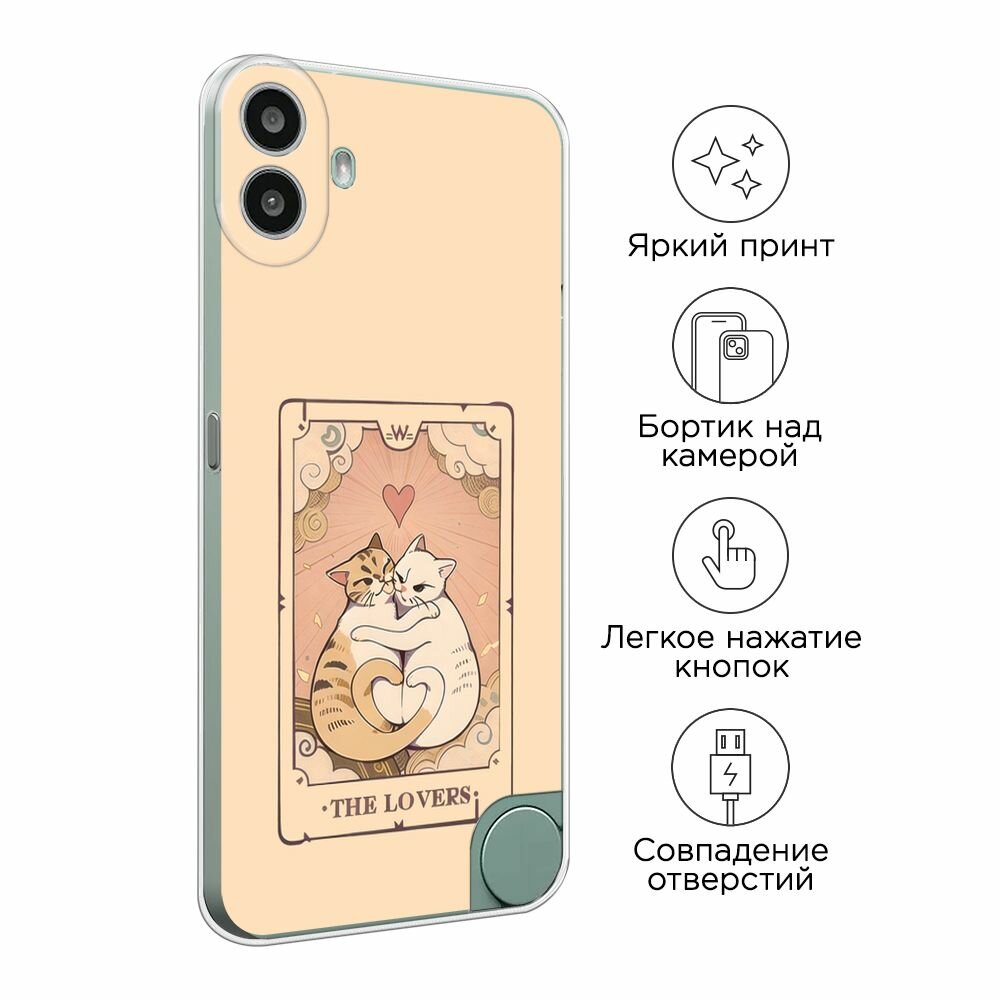 Чехол на CMF Phone 1 / CMF Фон 1 с принтом "The lovers cats 1 - 14 февраля" — фото 1