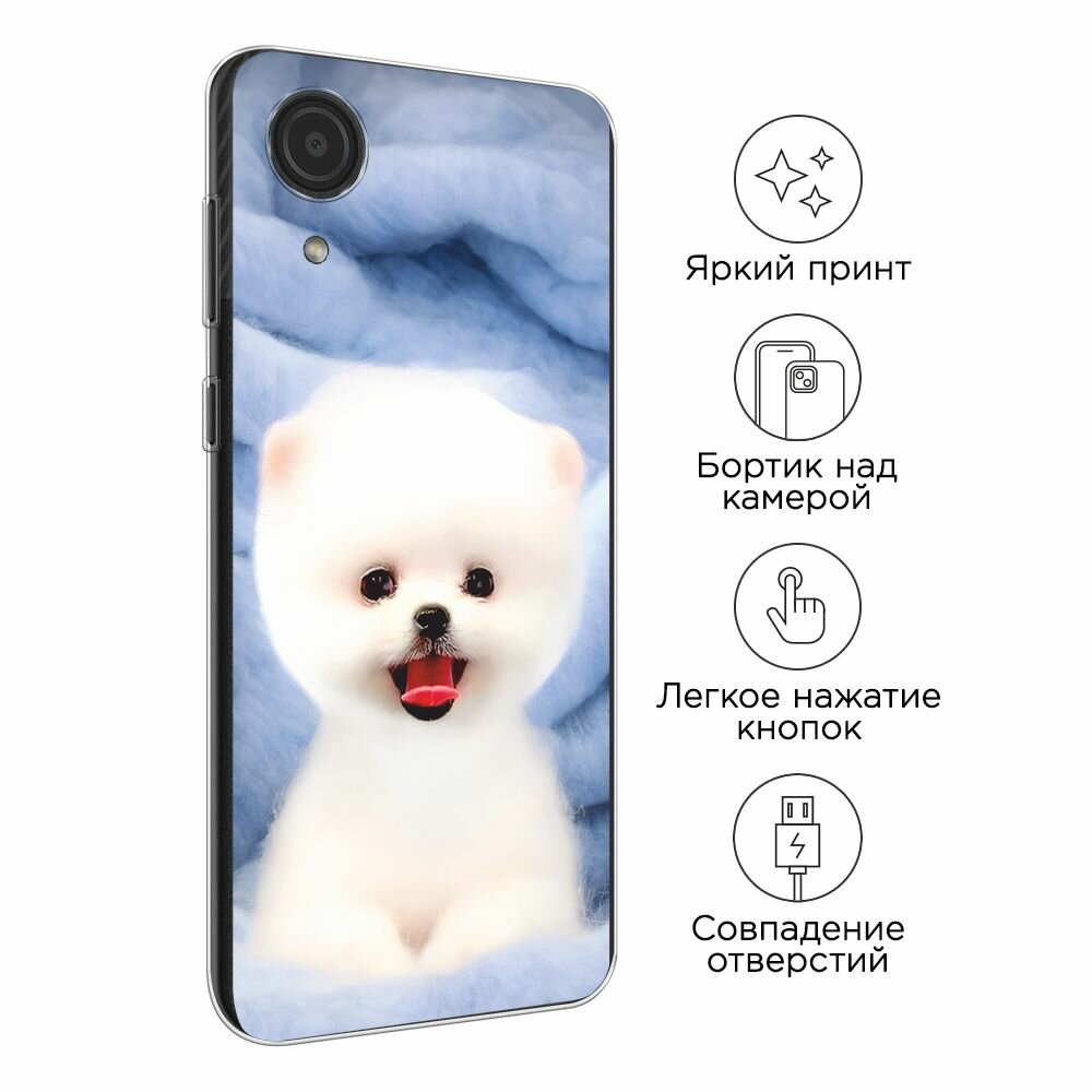 Чехол на Samsung Galaxy A03 Core / Самсунг Галакси А03 Core с принтом Белый пёсик — фото 1
